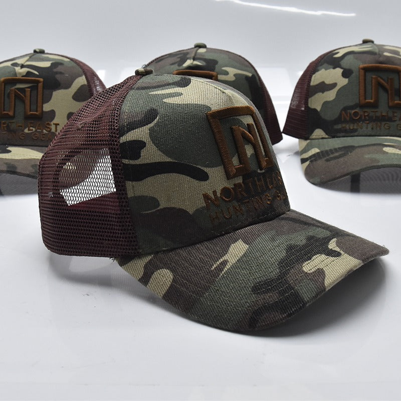Mesh Back A Frame Hat - Camo Hat with Brown logo – North East Hunting Gear