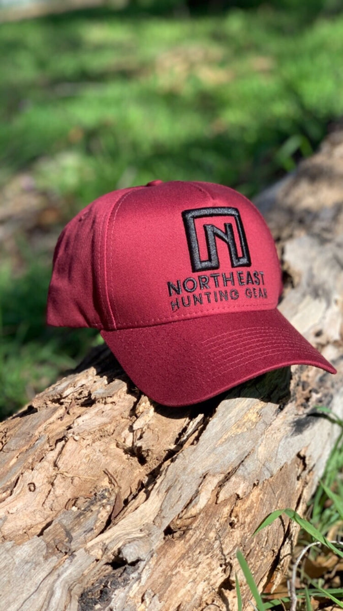A Frame Hat - Burgundy Hat with Black logo – North East Hunting Gear